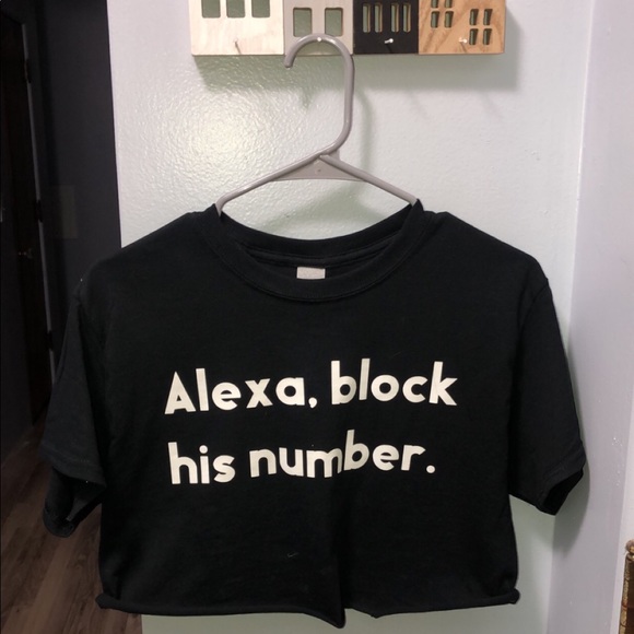 Tops | Alexa Block His Number Graphic Crop Top | Poshmark